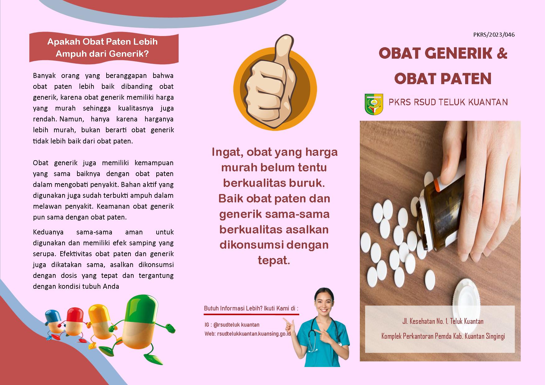 LEAFLET OBAT GENERIK DAN OBAT PATEN | RSUD
